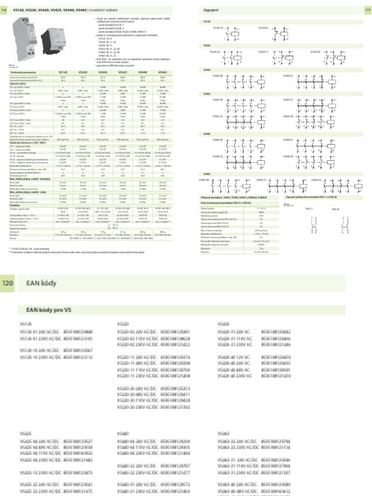 Katalogovy List VS120 220 420 425 440 463 | PDF
