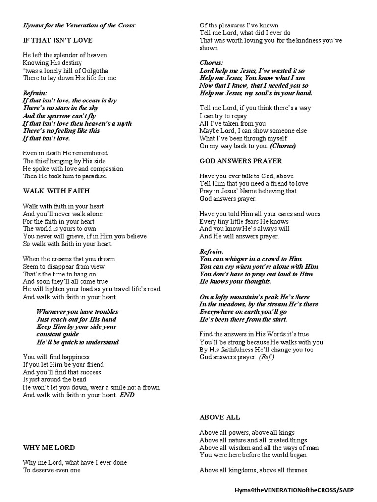 Hymns For The Veneration of The Cross | PDF | Prayer | Jesus