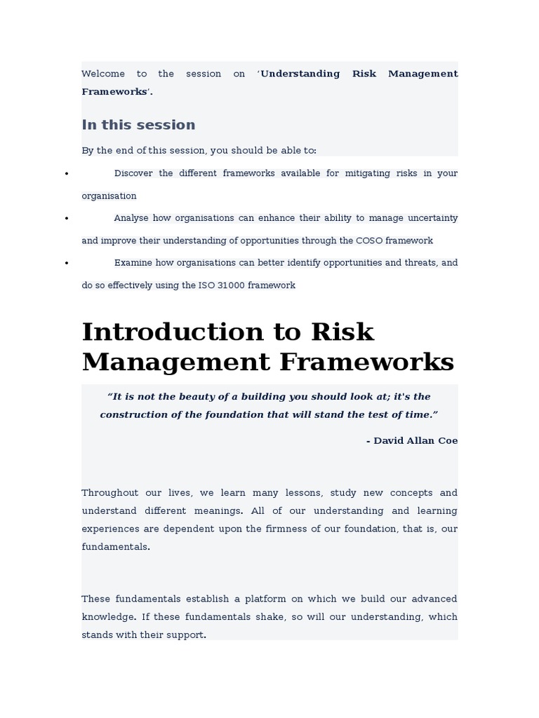 Notes | PDF | Risk Management | Risk