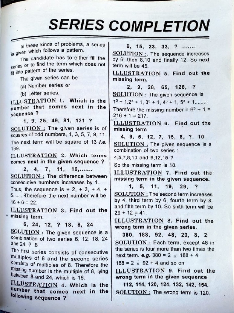 Series Completion | PDF | Writing | Collation