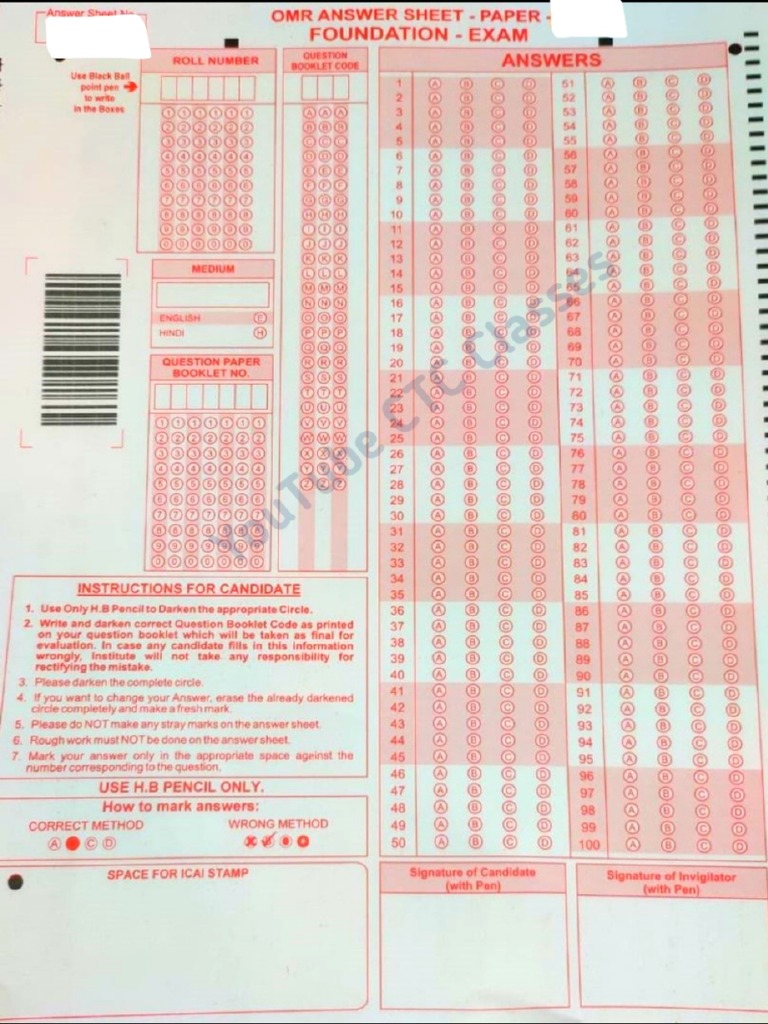 Paper 3 & 4 - Paper OMR - CTC Classes | PDF