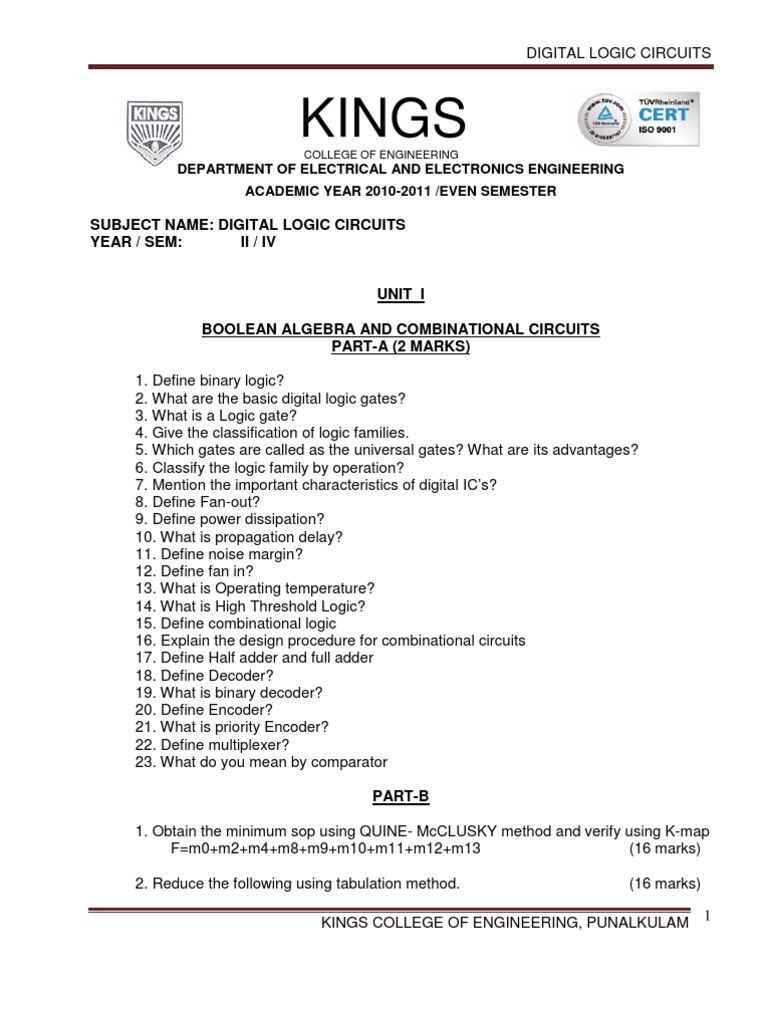 Digital Logic Circuits | PDF