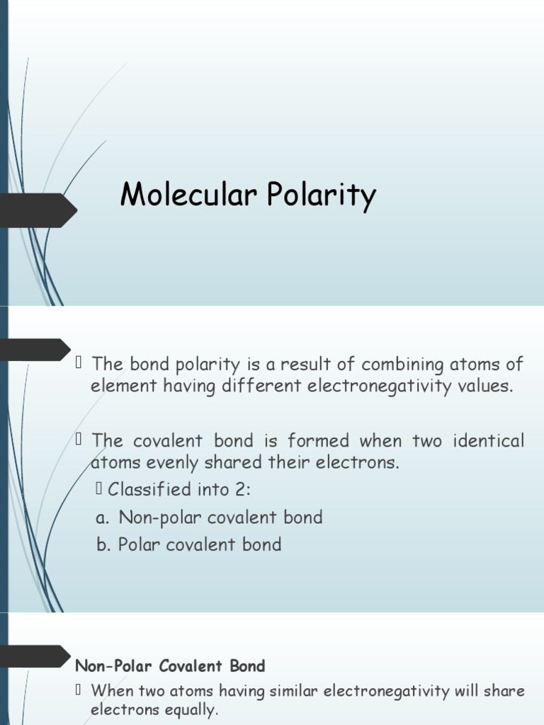pptx4 - Molecular-Polarity (1) - 1 | PDF | Chemical Polarity | Chemical ...