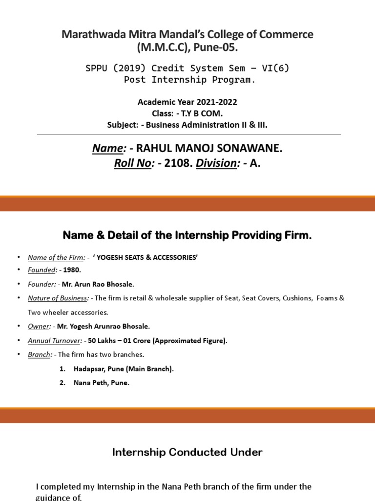 An Internship Report on Human Resource Management, Inventory Management ...