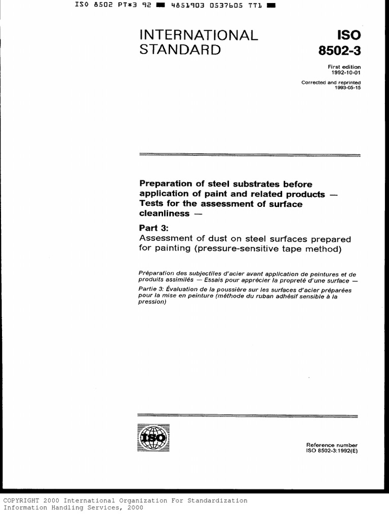 ISO 8502-3 Absence of Dust | PDF