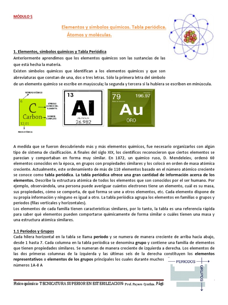 Elementos Químicos y Tabla Periódica | PDF | Configuración electronica ...