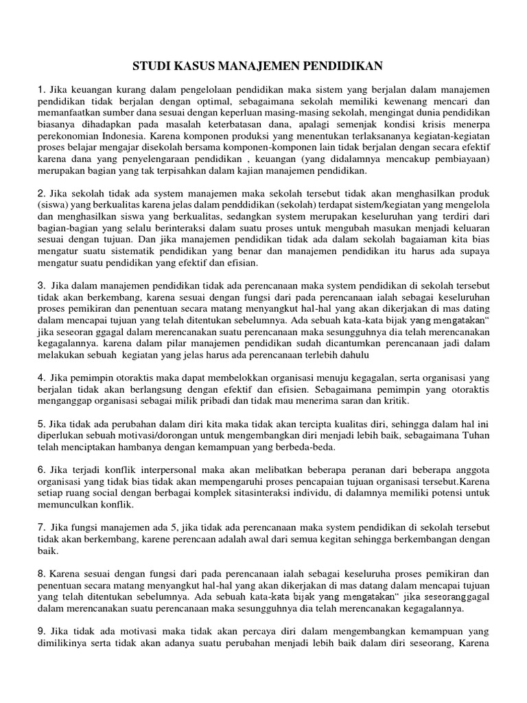 Contoh Studi Kasus | PDF | Karier & Perkembangan