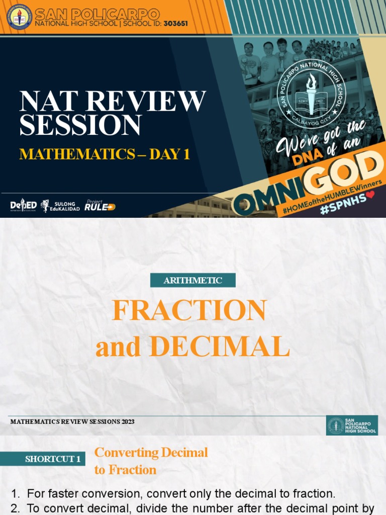 Math Review: Fractions & Decimals | PDF | Decimal | Numbers