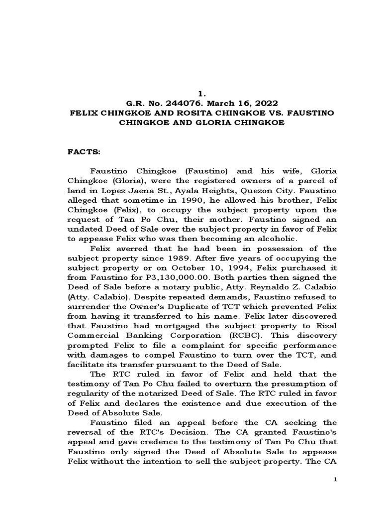 Compilation of Latest Decided Civil Cases | PDF | Mortgage Law ...