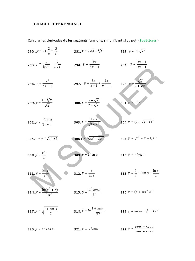Derivades MSiquier | PDF
