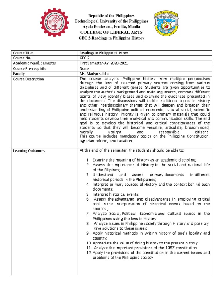 GEC2 - Course Outline | PDF