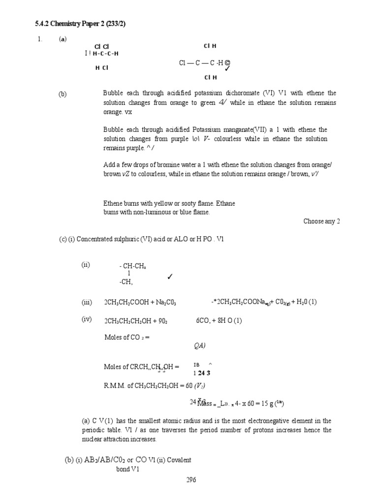 2012 Kcse Chemistry Paper 2 MS Word | PDF | Nitric Acid | Acid