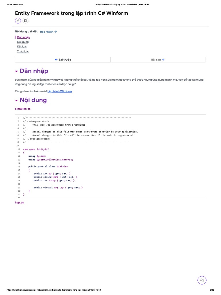 Entity Framework trong lập trình C# Winform - How Kteam-trang-2-7 | PDF