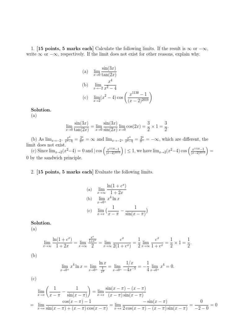 AMA 1130 Mid-Term Sample Sol | Download Free PDF | Mathematical Concepts | Analysis