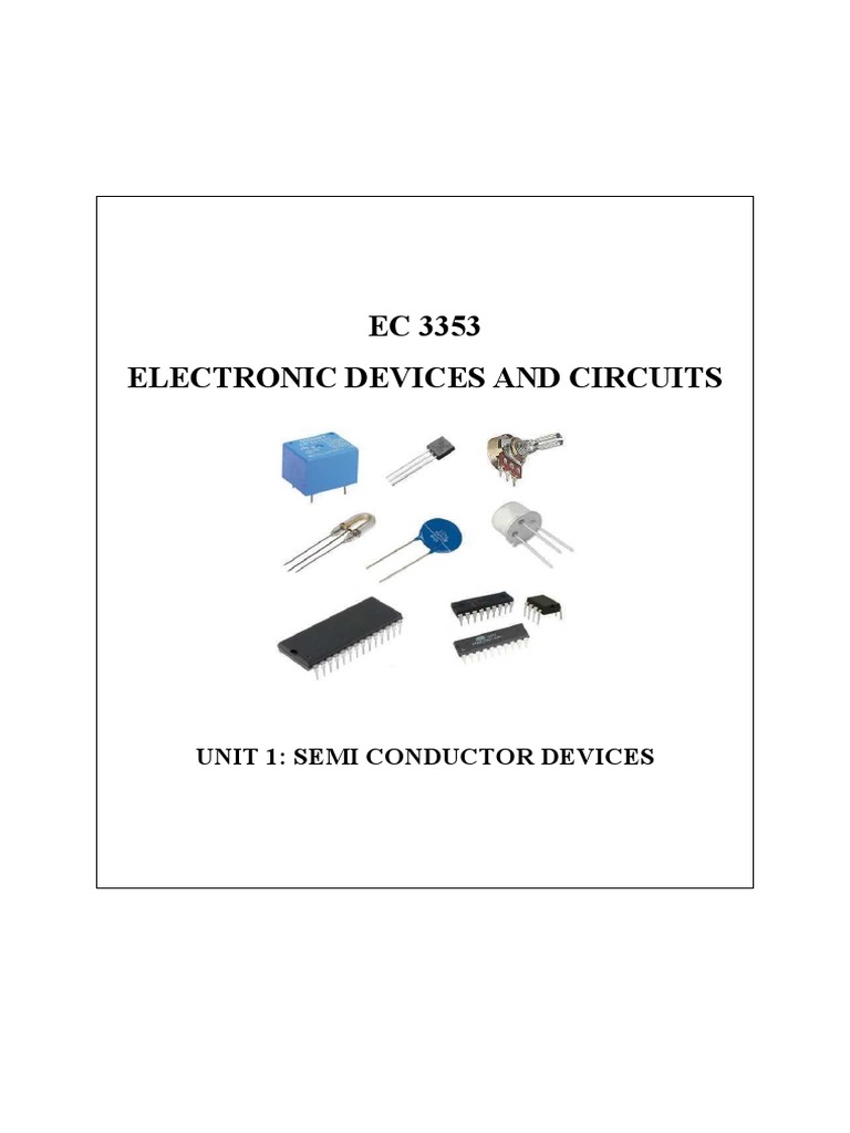 EC 3353 Electronic Devices and Circuits: Unit 1: Semi Conductor Devices | PDF