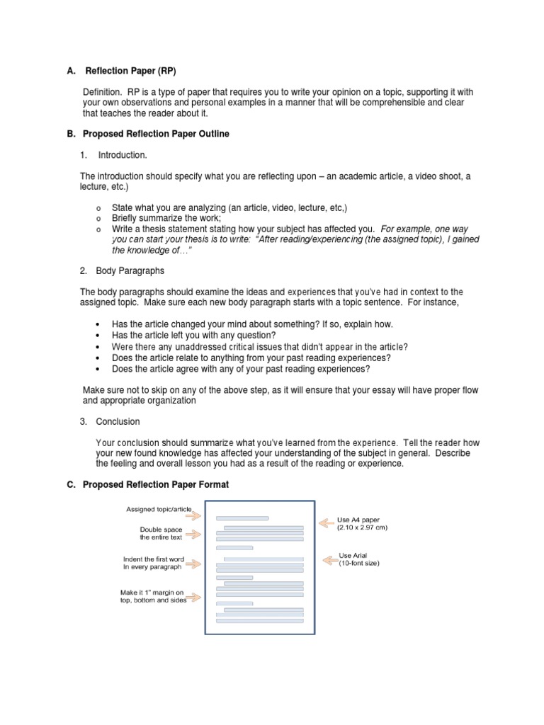 Reflection Paper Outline and Format | PDF