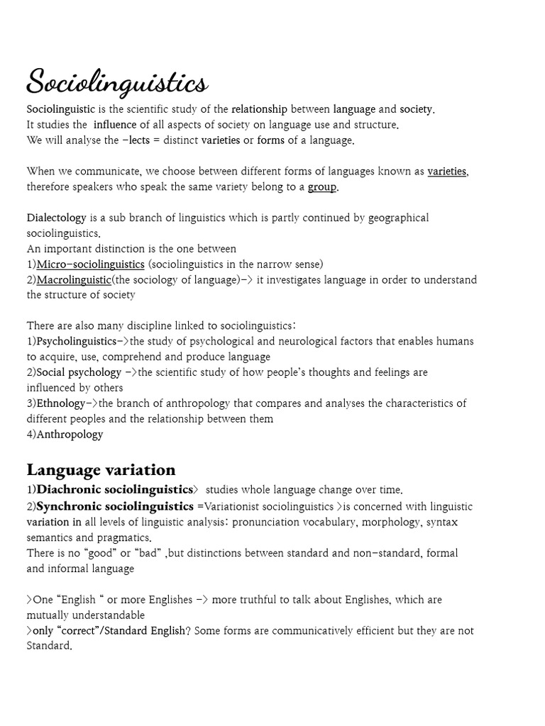 SOCIOLINGUISTICS | PDF | English Language | Sociolinguistics