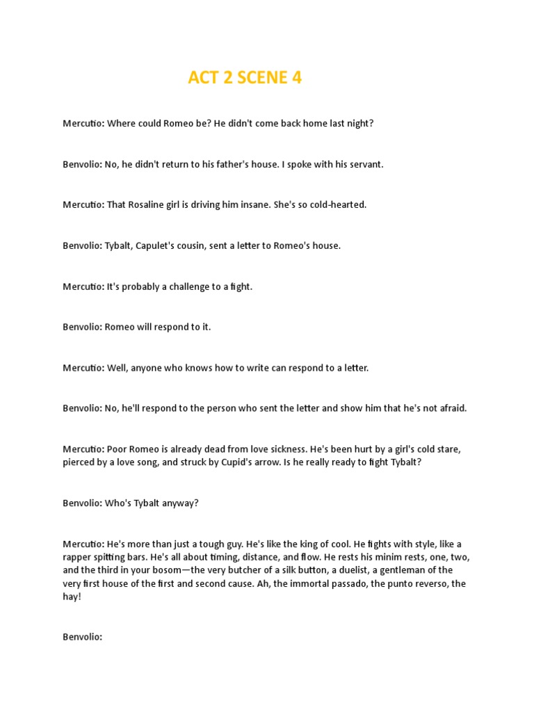 Act 2 Scene 4 | PDF | Characters In Romeo And Juliet