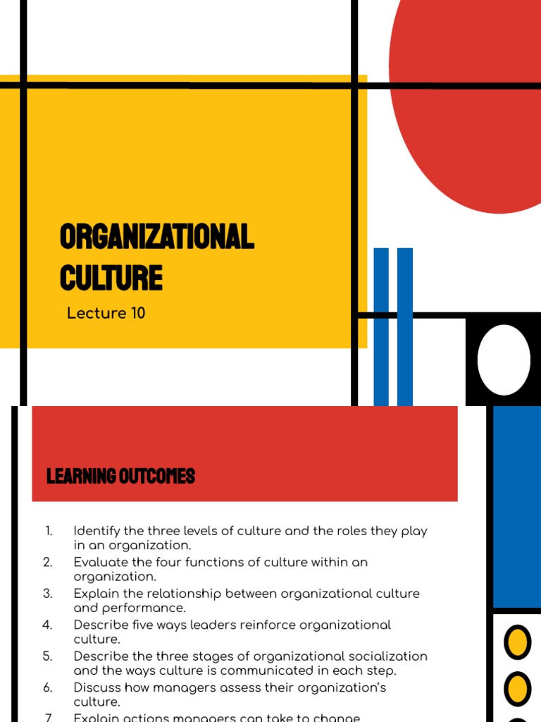 Lecture 10 Organizational Culture | PDF | Organizational Culture ...