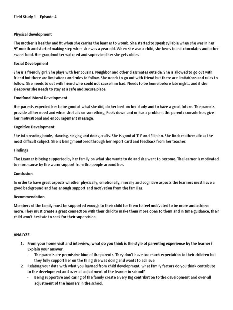 FS 1 - Episode 4 | PDF | Learning | Homeschooling