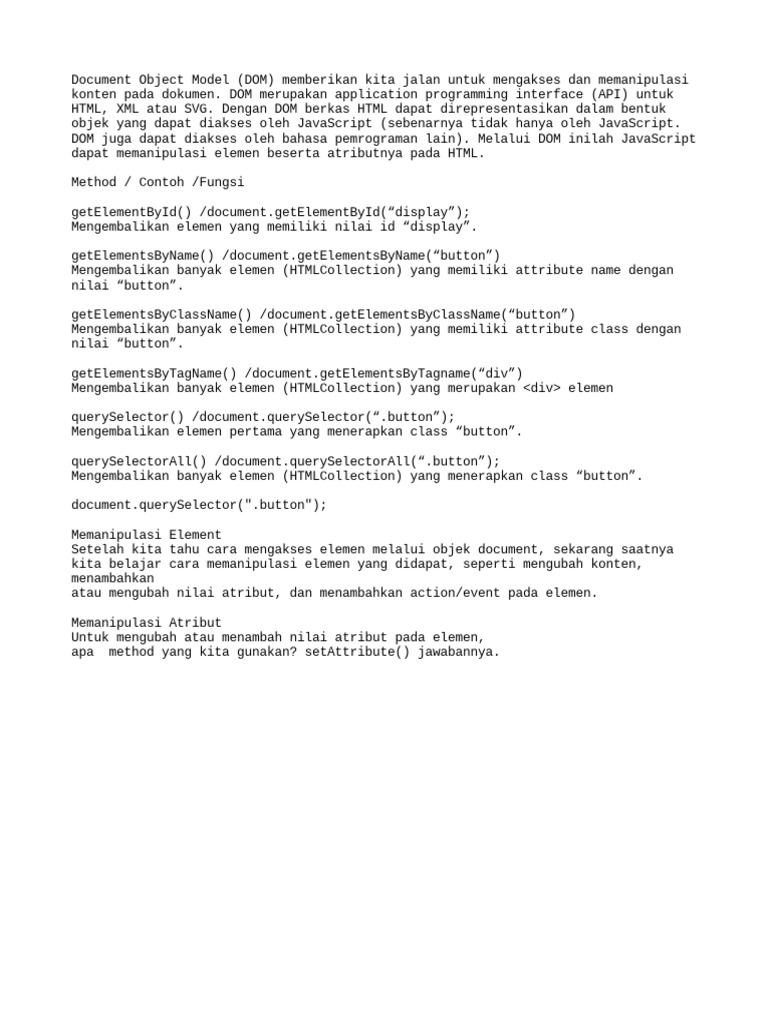 Kelas Dicoding DOM | PDF
