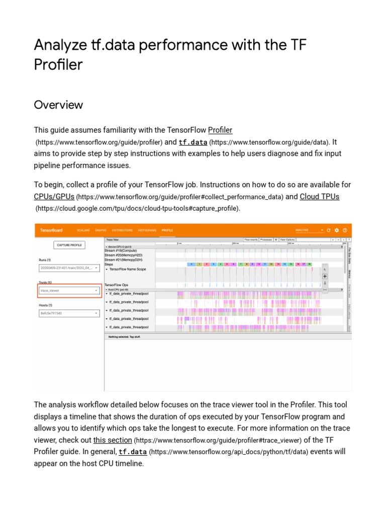 Analyze TF - Data Performance With The TF Profiler - TensorFlow Core ... Analyze TF - Data Performance With The TF Profiler - TensorFlow Core ...