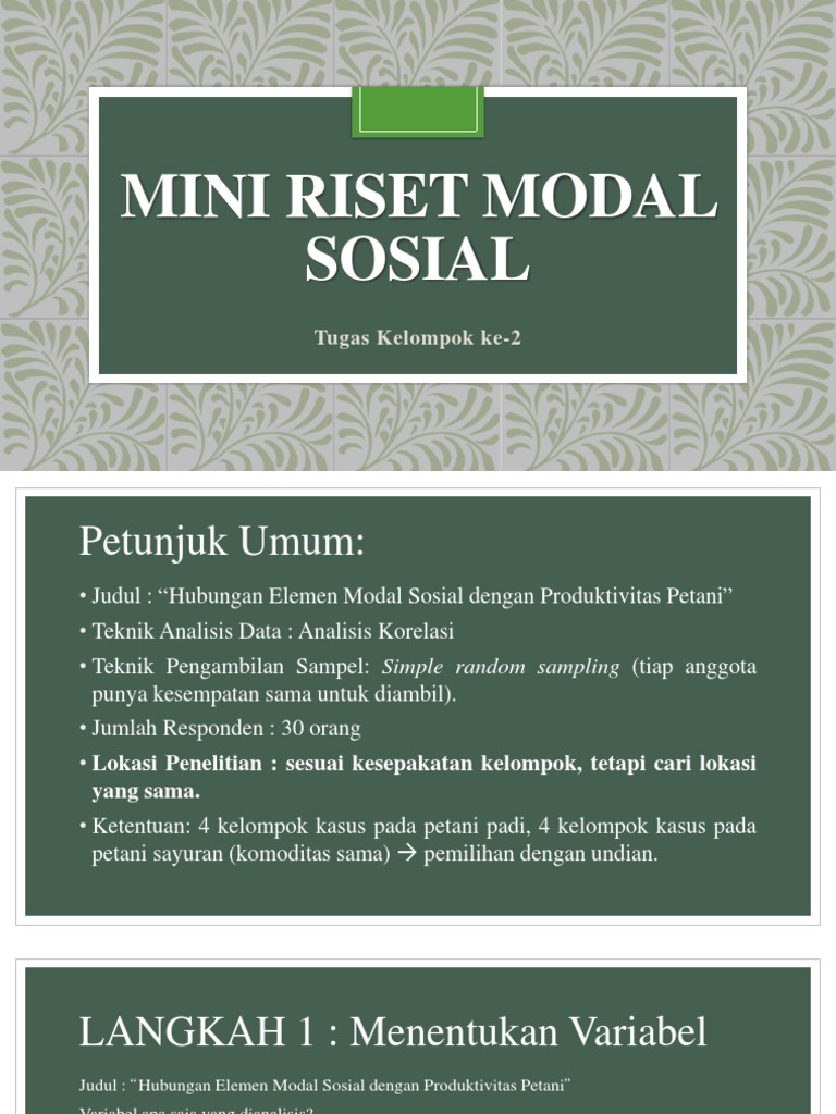 Pertemuan 1213 - Petunjuk Tugas Mini Riset Modal Sosial - Asinkron ...
