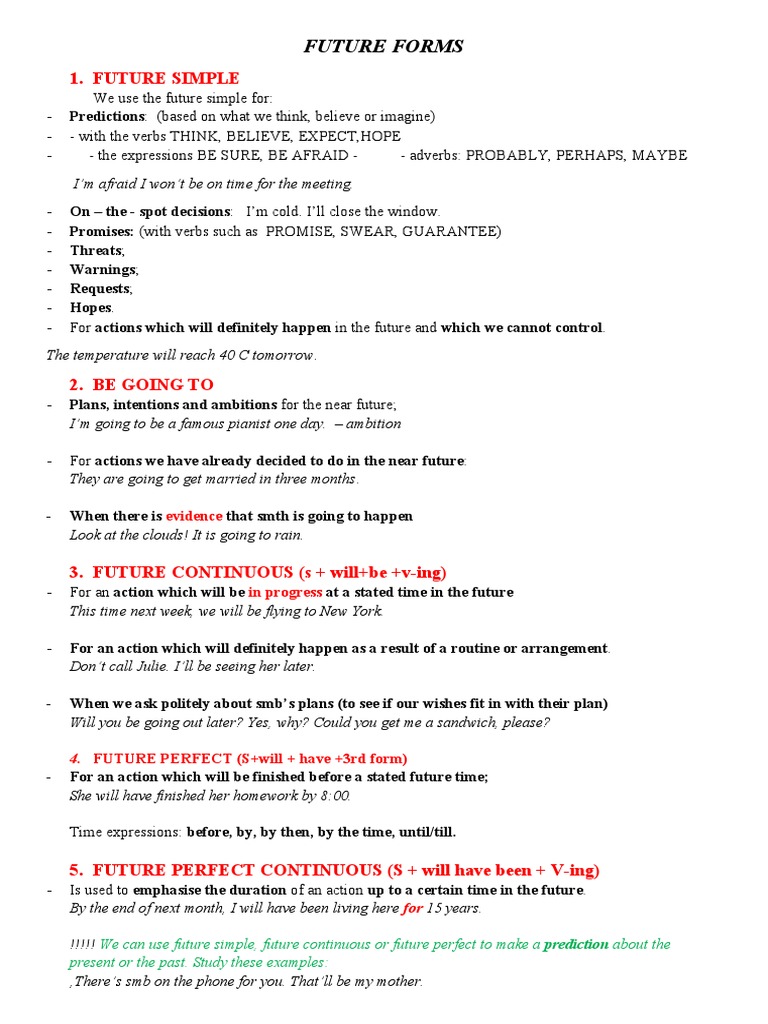 Future Forms | PDF | Language Mechanics | Linguistic Morphology