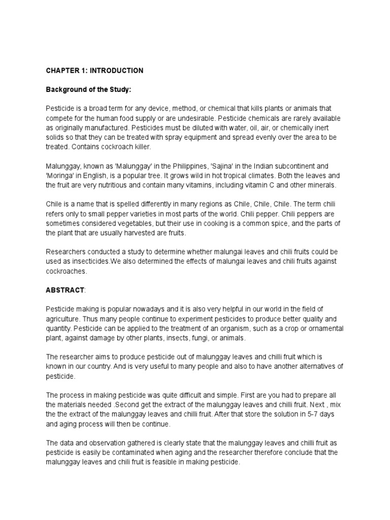 Chapter 1: Introduction Background of The Study | PDF | Chili Pepper ...