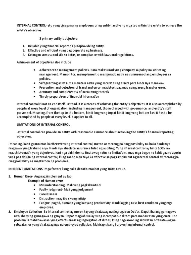 Internal Control | PDF | Internal Control | Audit