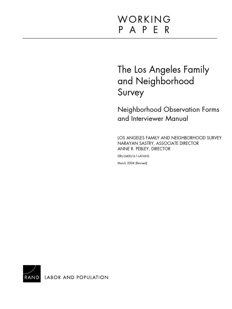 La Los Angeles Neighborhood Study | PDF | Traffic | Traffic Light