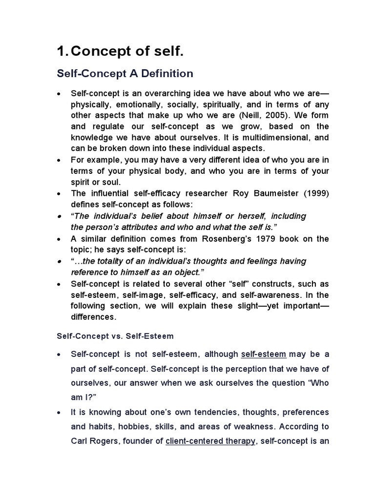 Concept of Self Anu | PDF | Dimension | Identity (Social Science)