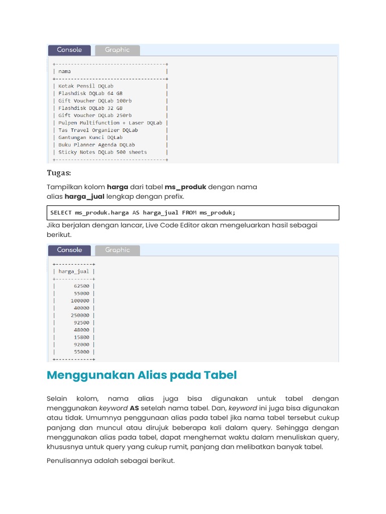 DQLab - MySQL - Fundamental 1 - Fundamental SQL Using SELECT Statement 5 | PDF