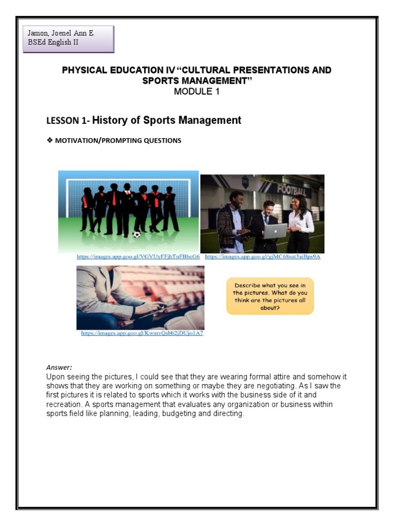 Physical Education Module 1 Jamon | PDF