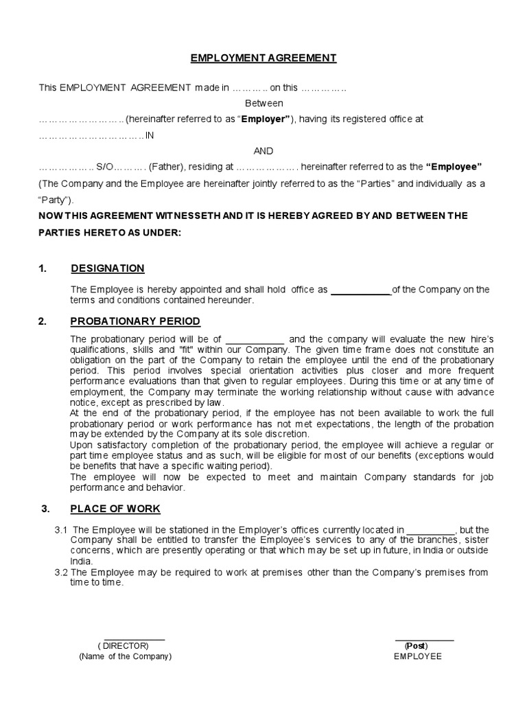 Employment Agreement | PDF | Employment | Confidentiality