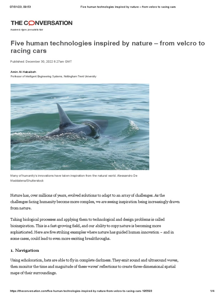 Five Human Technologies Inspired by Nature - From Velcro To Racing Cars ...