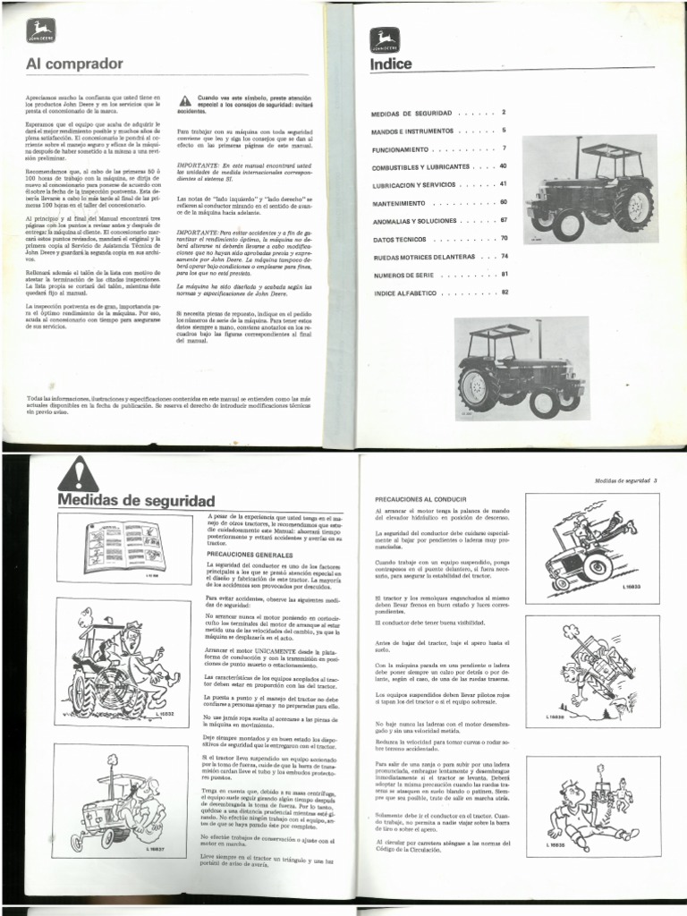 Manual Instrucciones Tractor John Deere 2140 | PDF