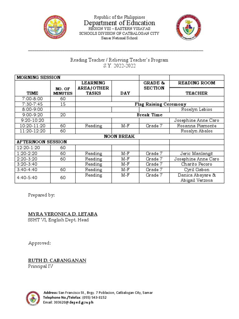 Reading&Relieving Teachers | PDF
