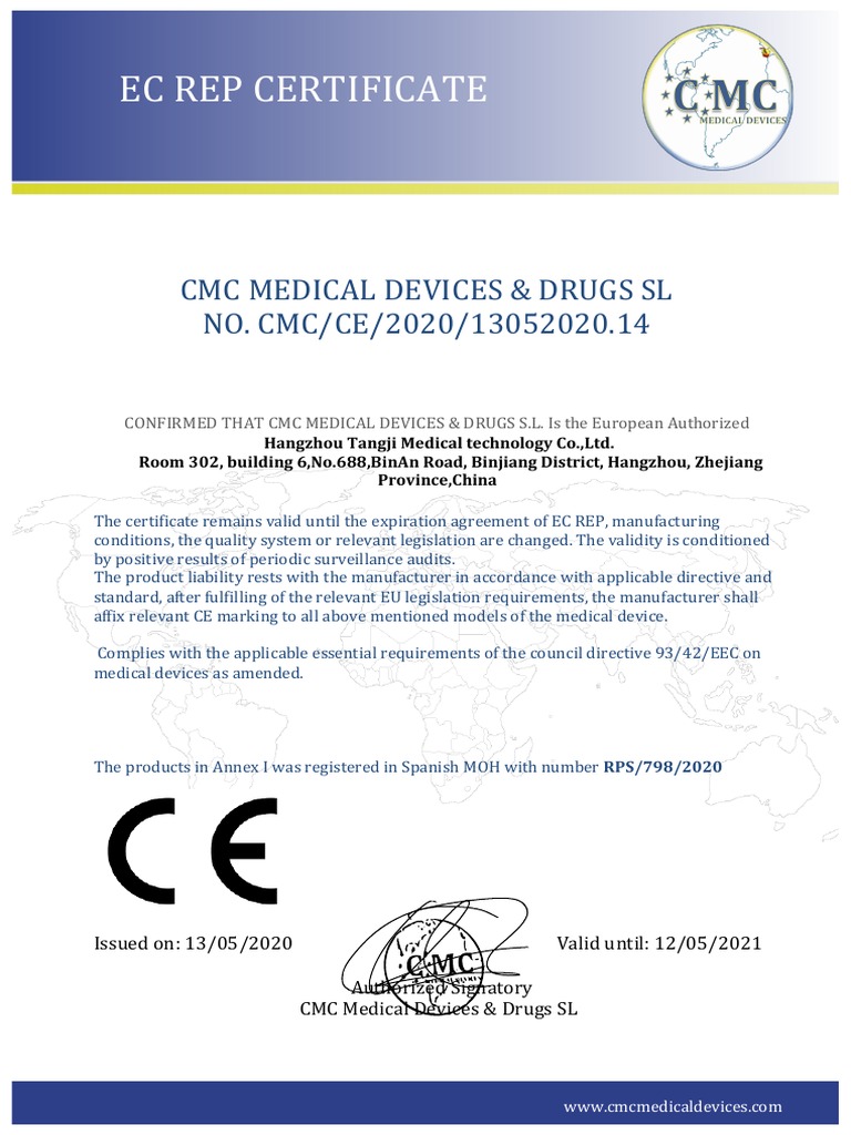 CE Cert - Tangji | PDF | Medical Device | European Union