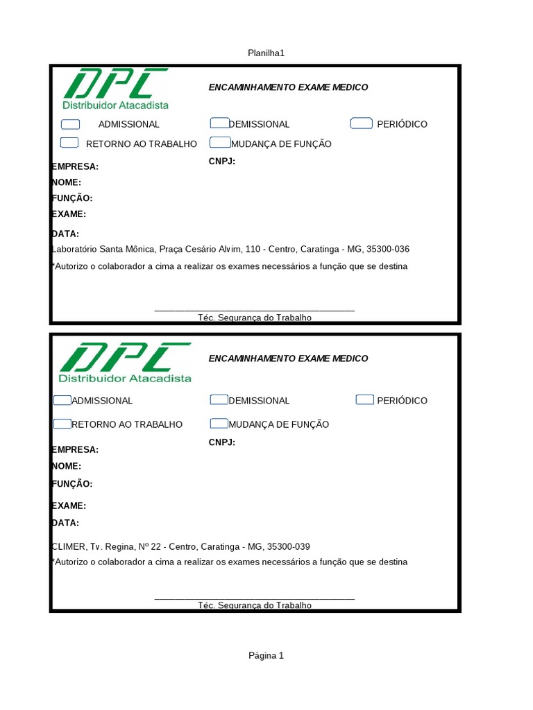 Exames médicos encaminhamento planilha | PDF Exames médicos encaminhamento planilha | PDF