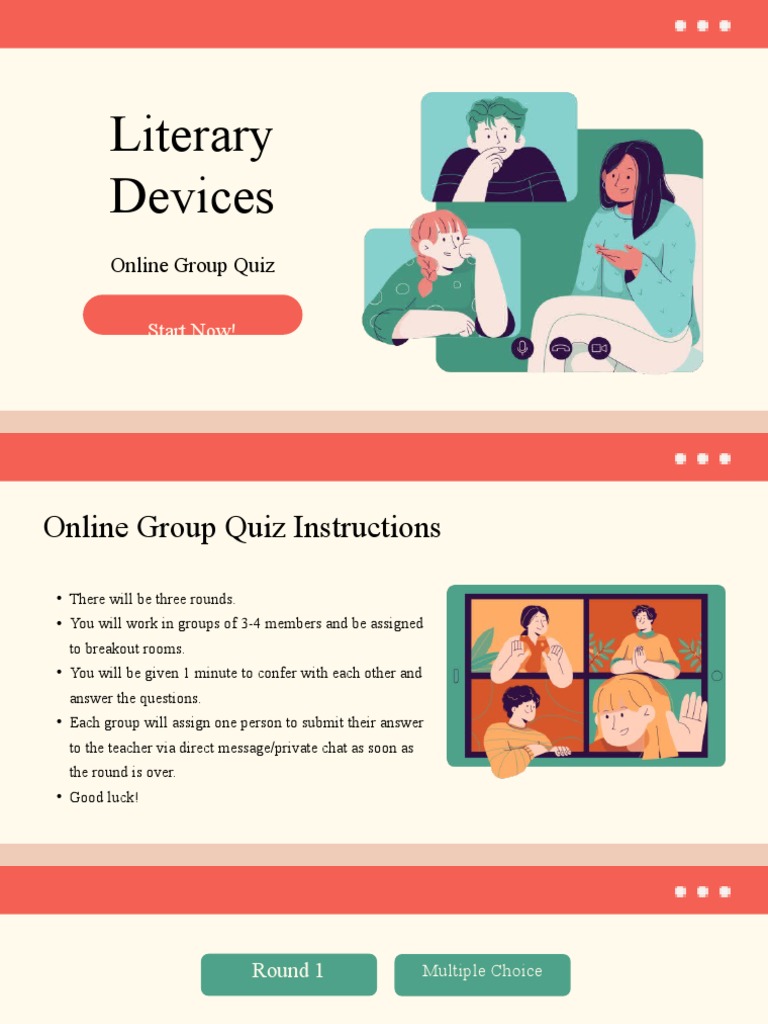 Literary Devices Online Group Quiz: Identifying Similes, Metaphors ...