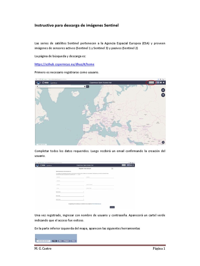 Instructivo para Descarga de Imágenes Sentinel - v2 | PDF | Satélite
