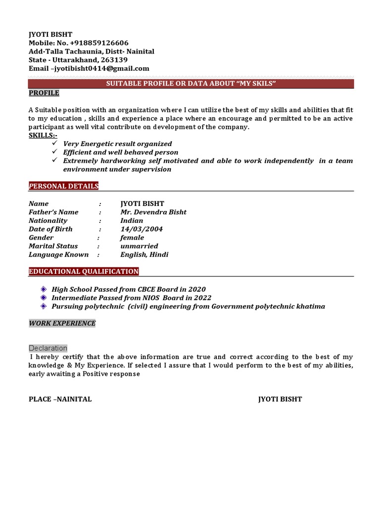 Jyoti Resume | PDF | Business