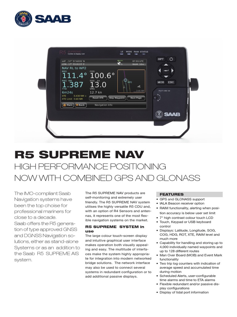 Saab R5 SUPREME NAV System Overview | PDF | Telecommunications ...