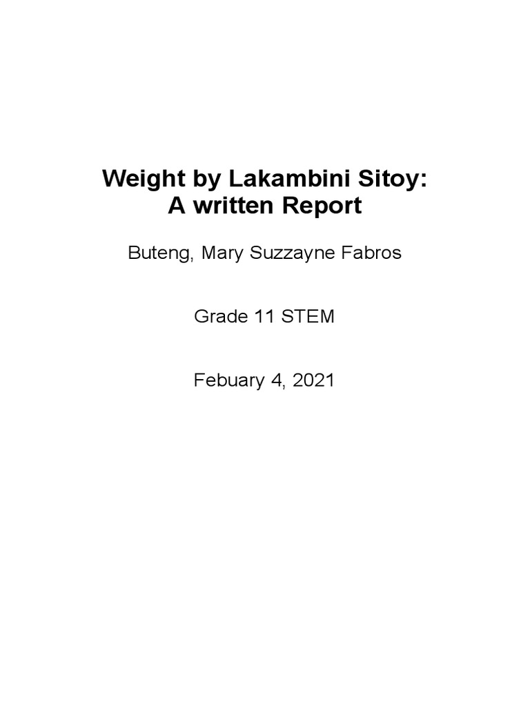 Writen Report Weight | PDF