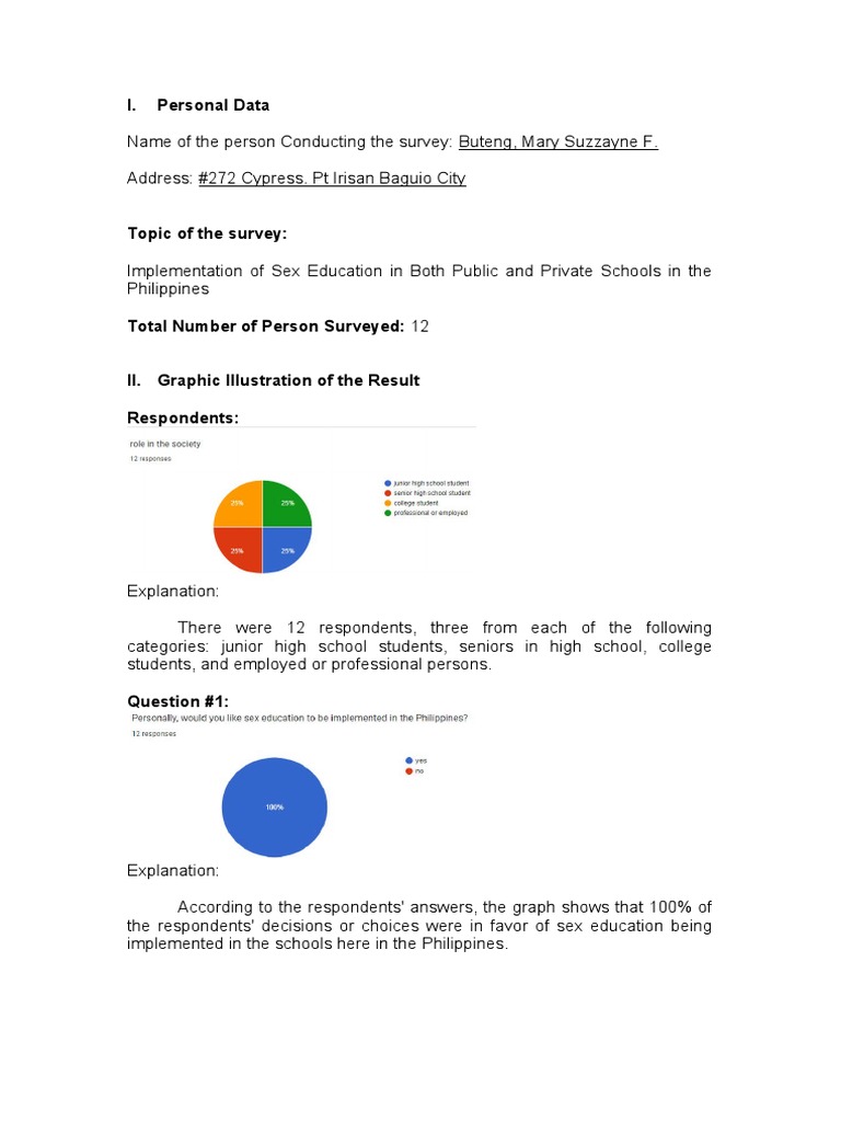 Support For Sex Education Analysis Of A Survey On Implementing Sex