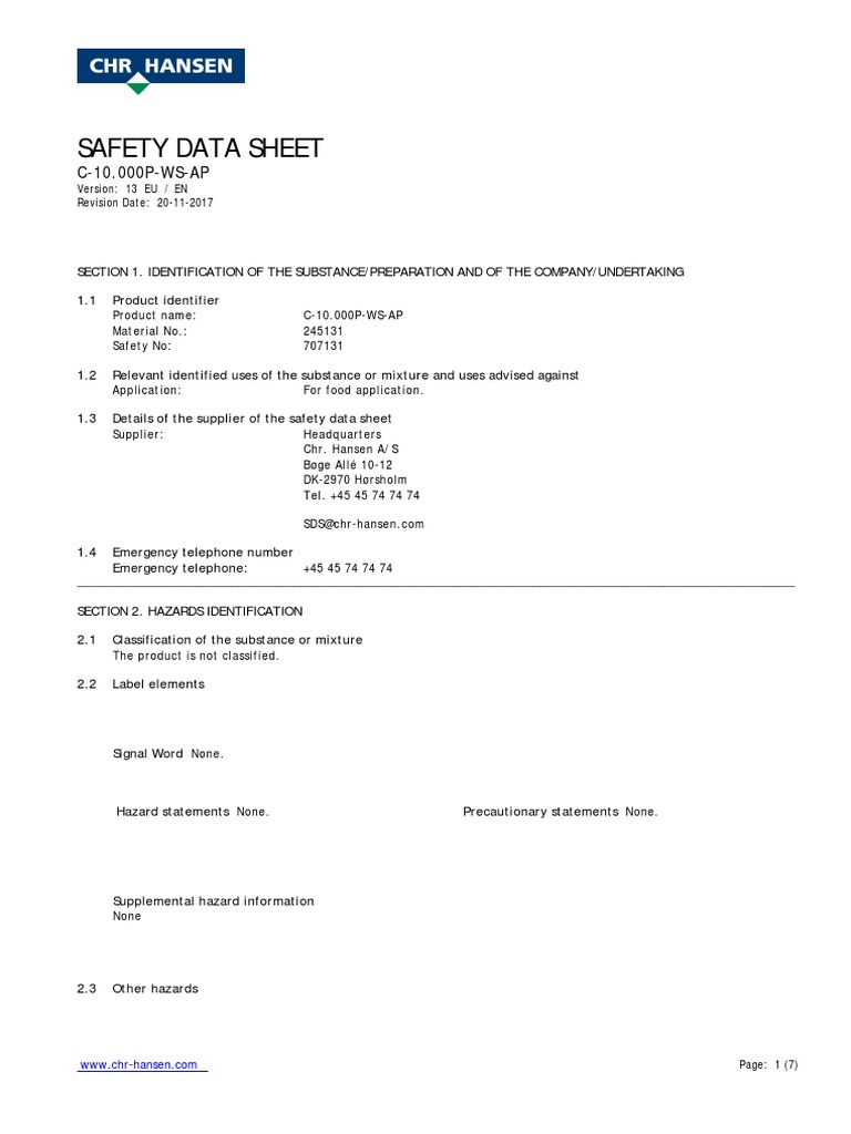 SDS C-10 000P-WS-AP 245131 English | PDF | Dangerous Goods | Workplace
