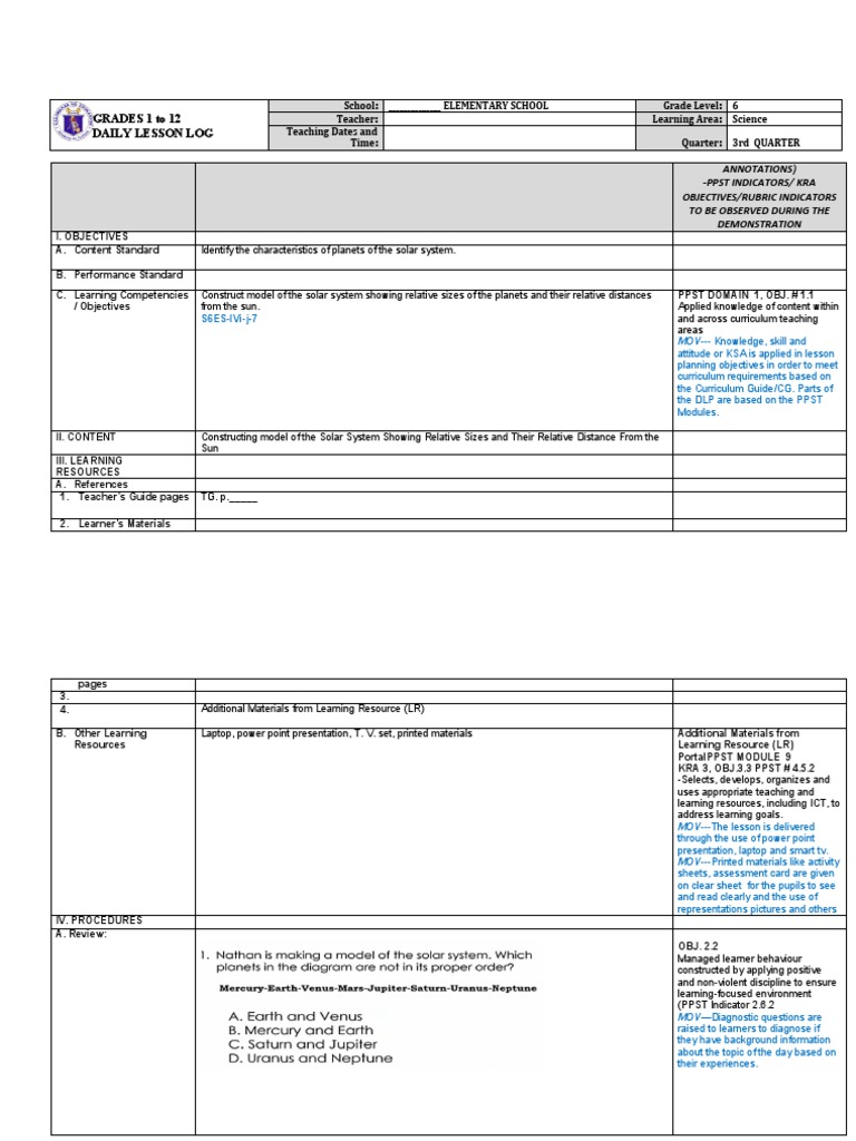 Solar System Model Construction Guide | PDF | Learning | Curriculum