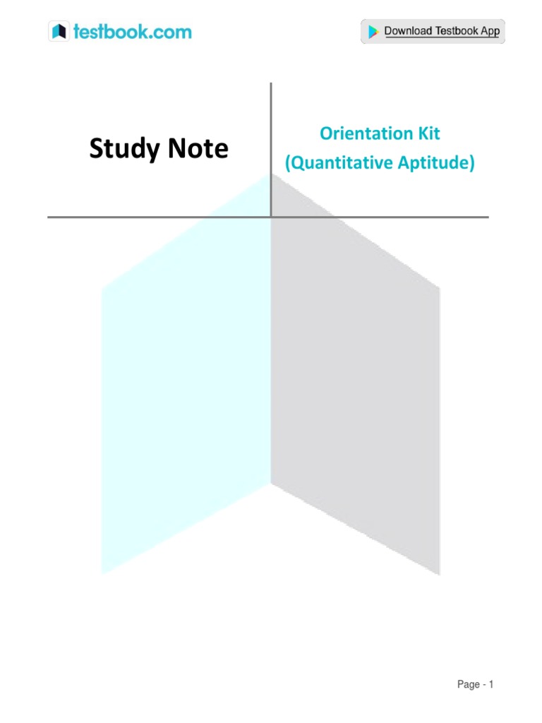 Orientation Kit (Quantitative Aptitude) | PDF | Chart | Data